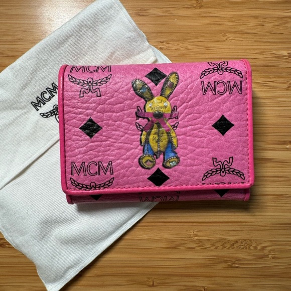 MCM | Bags | Mcm Rabbit Trifold Wallet Pink | Poshmark